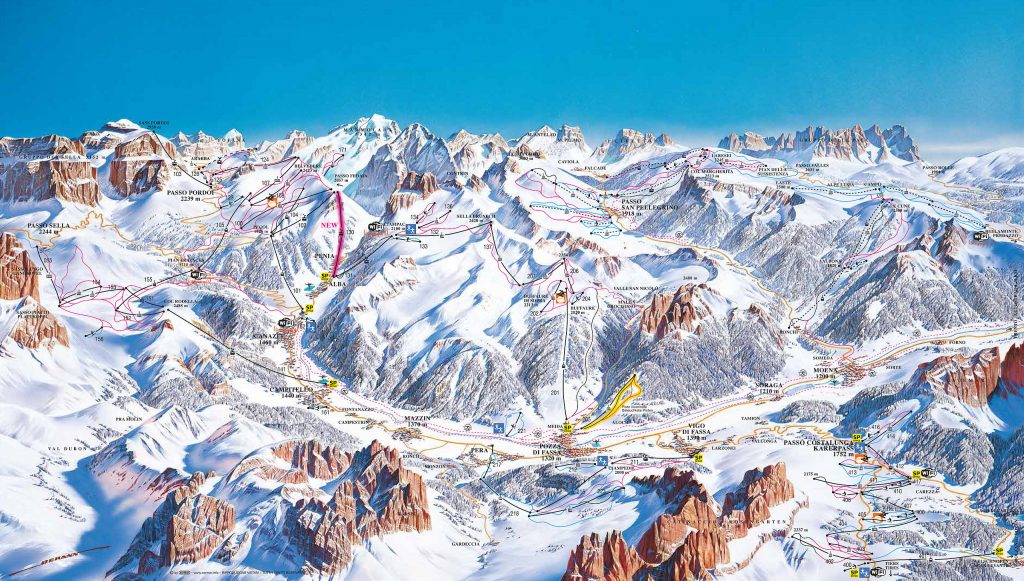 Pozza di Fassa - Buffaure / Val di Fassa - Lyžovačka v Alpách